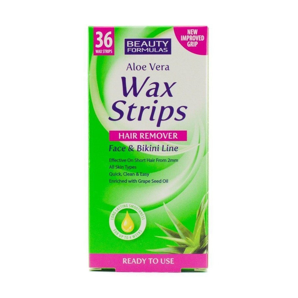 Beauty Formula Aloe Vera Wax Strips Hair Remover for Face & Bikini Line
